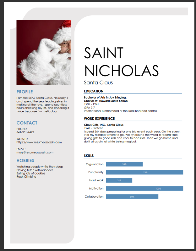 SANTA HIRED ME TO REWRITE HIS RESUME!
